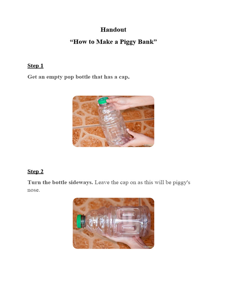DIY Piggy Bank Craft Guide | PDF | Cooking, Food & Wine