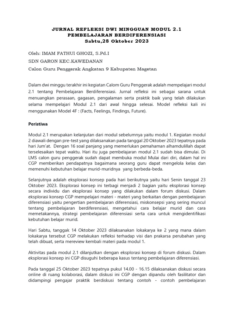 Jurnal Dwi Mingguan Modul 2.1 | PDF