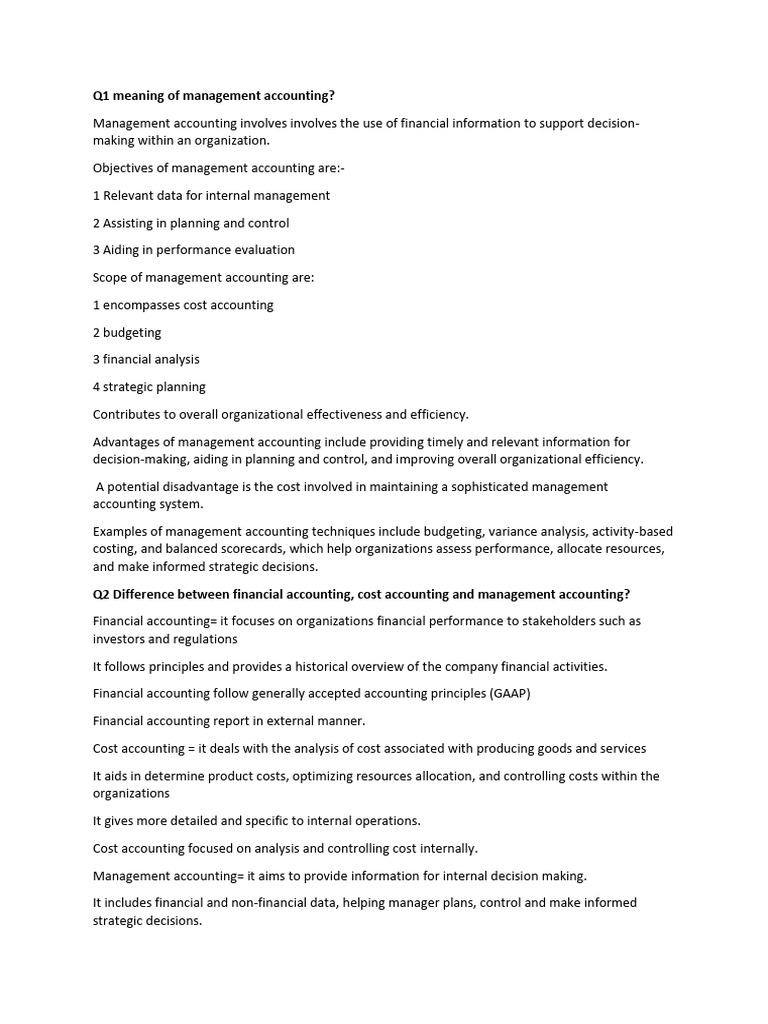 Management Accounting PDF | PDF | Management Accounting | Spreadsheet
