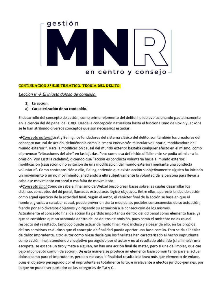 PENAL I-3º Eje Temático (Segundo Parcial) García | Descargar gratis PDF | Intención (Derecho ...