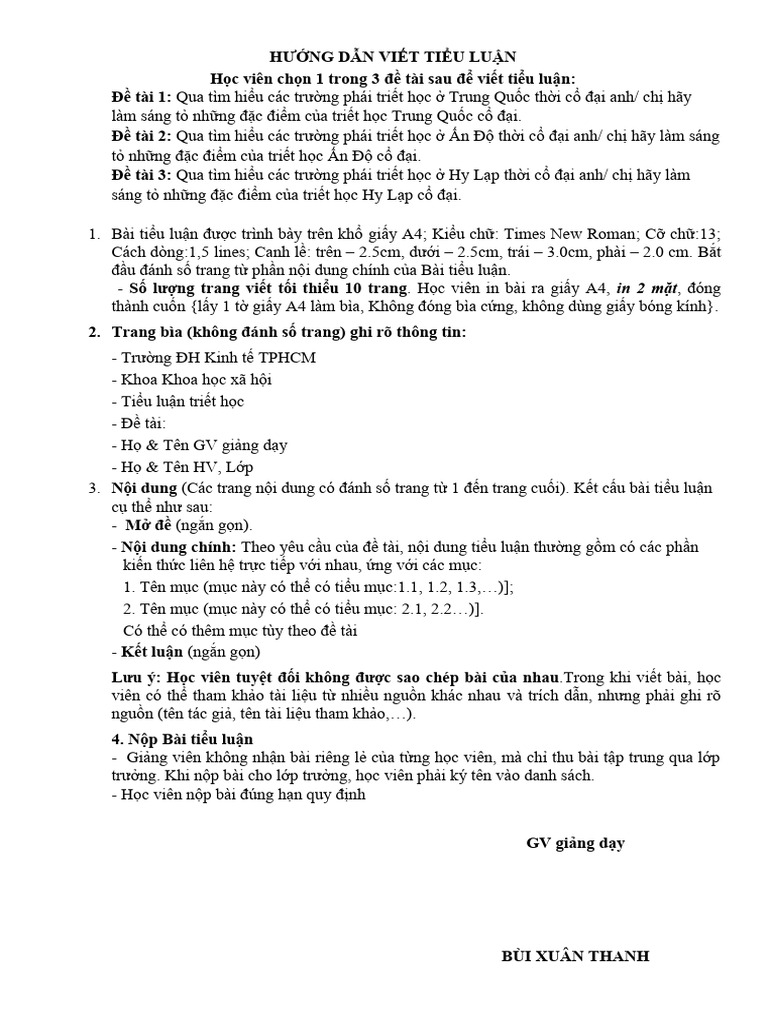 De Tai Huong Dan Viet Tieu Luan | PDF