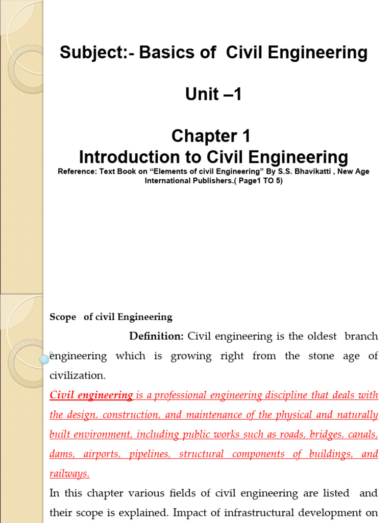 Chapter 1 Unit i | PDF | Civil Engineering | Engineering