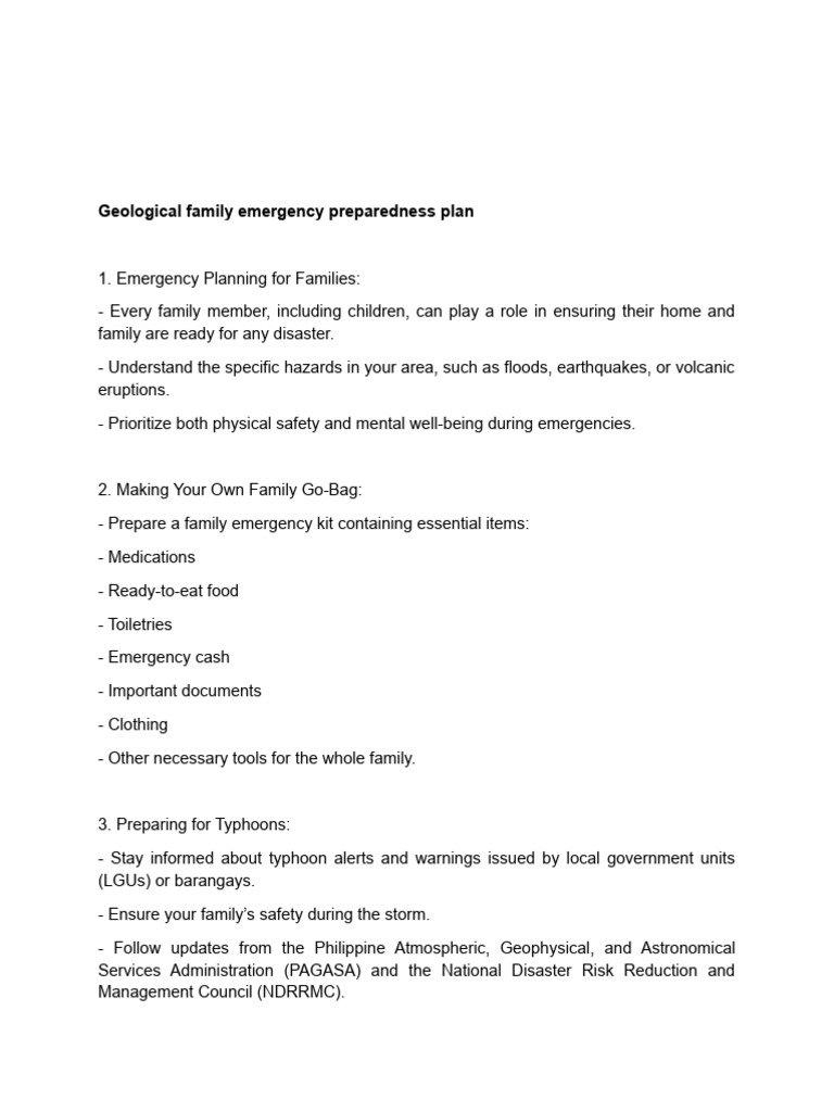 Emergency Preparedness Plan For DRRR | PDF | Psychological Resilience ...
