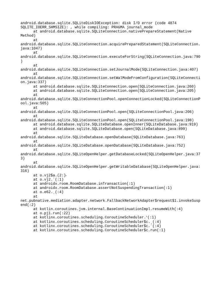 SQLiteDiskIOException: Disk I/O Error | PDF | Business | Computers