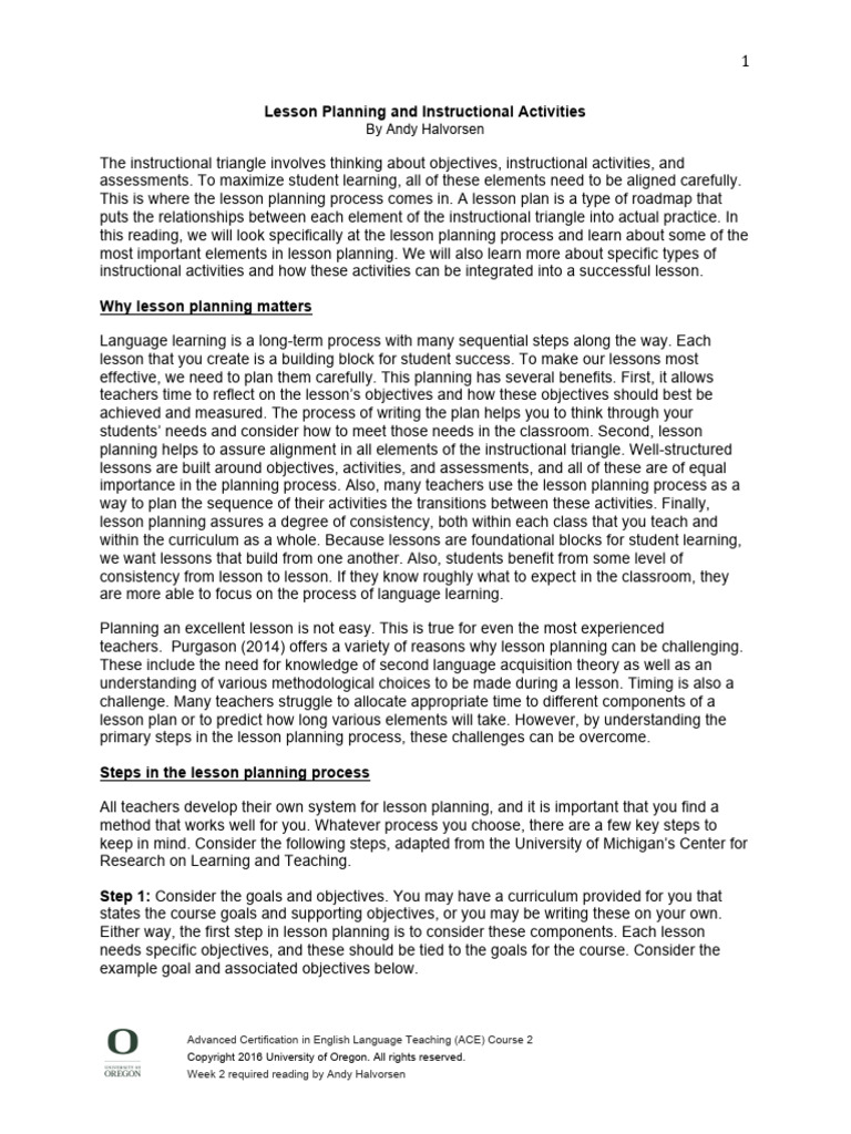 Week 2 Required Reading | PDF | Lesson Plan | Teachers