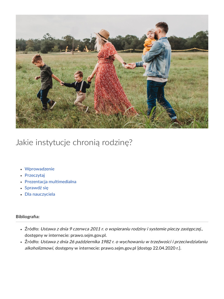 Jakie Instytucje Chronia Rodzine | PDF