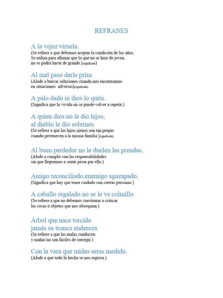 REFRANES | PDF