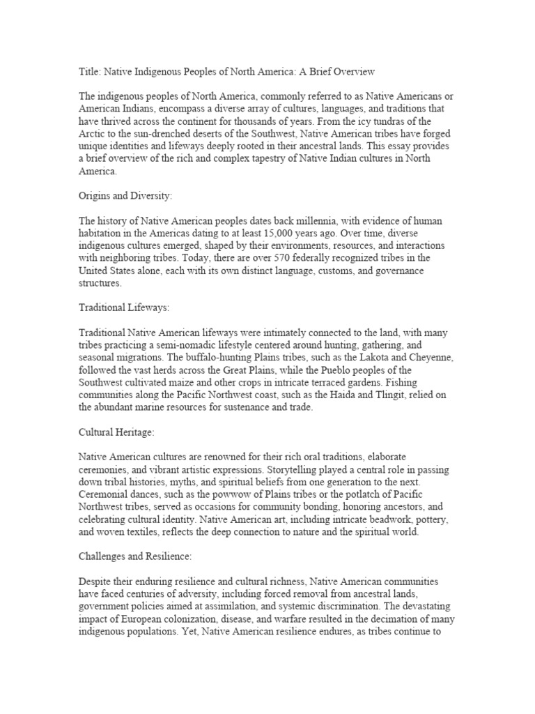 ENGL 1231. Native Indigenous Peoples of North America | PDF | Native ...