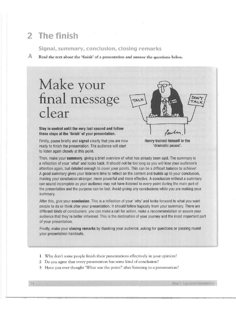 Making A Presentation - Finish | PDF