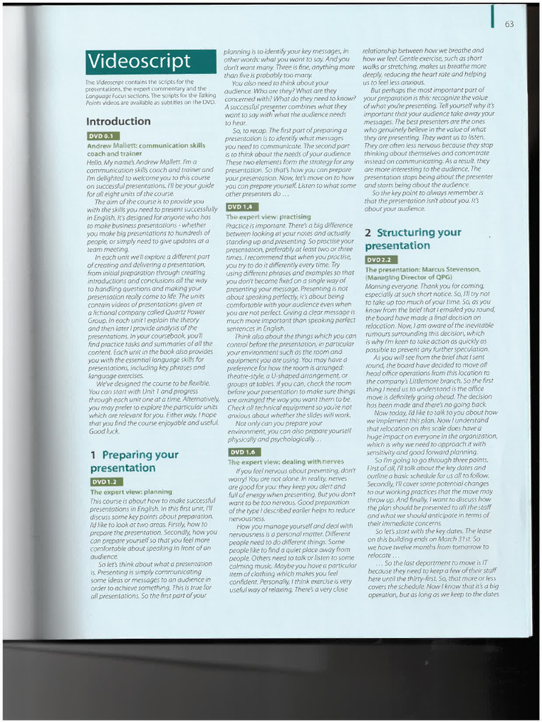 Video Scripts - Making Presentations | PDF