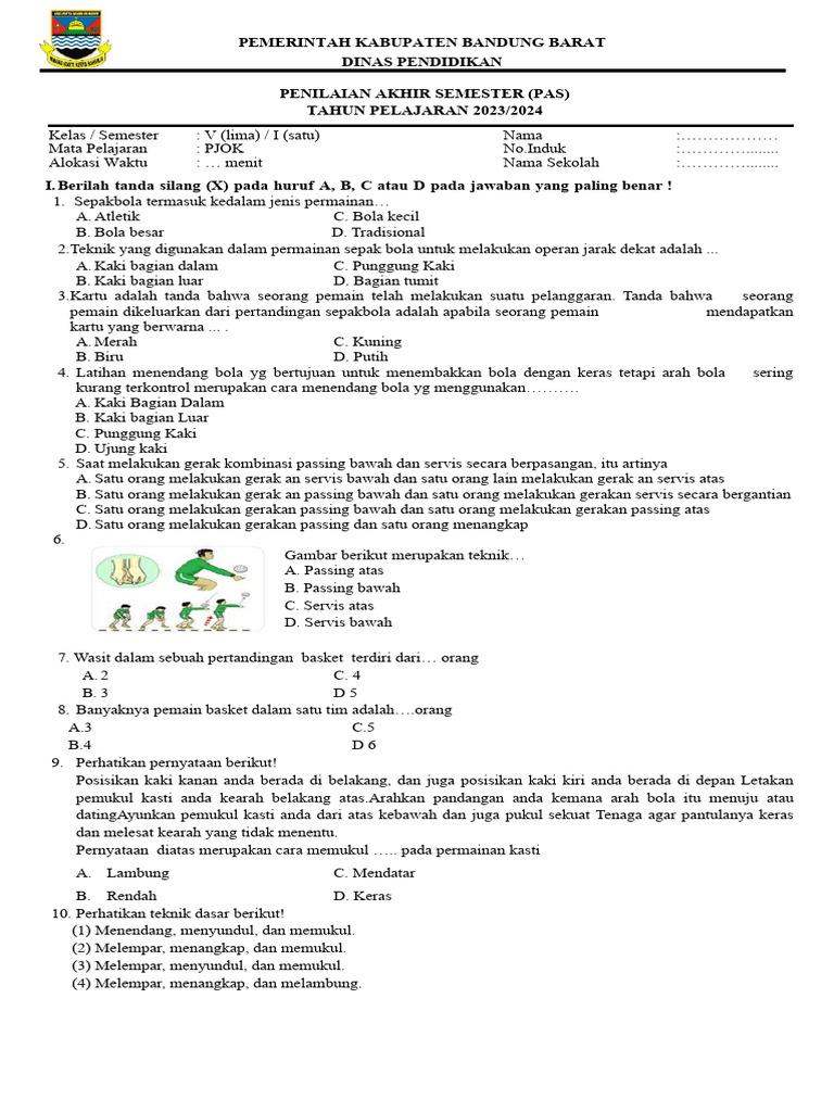 Soal Pjok Kelas 5 | PDF