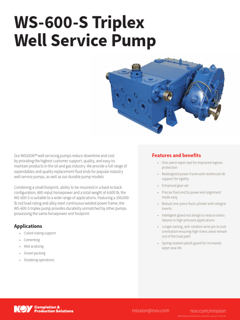 mission-ws-600-s-pump-spec-sheet | PDF | Pump | Mechanical Engineering