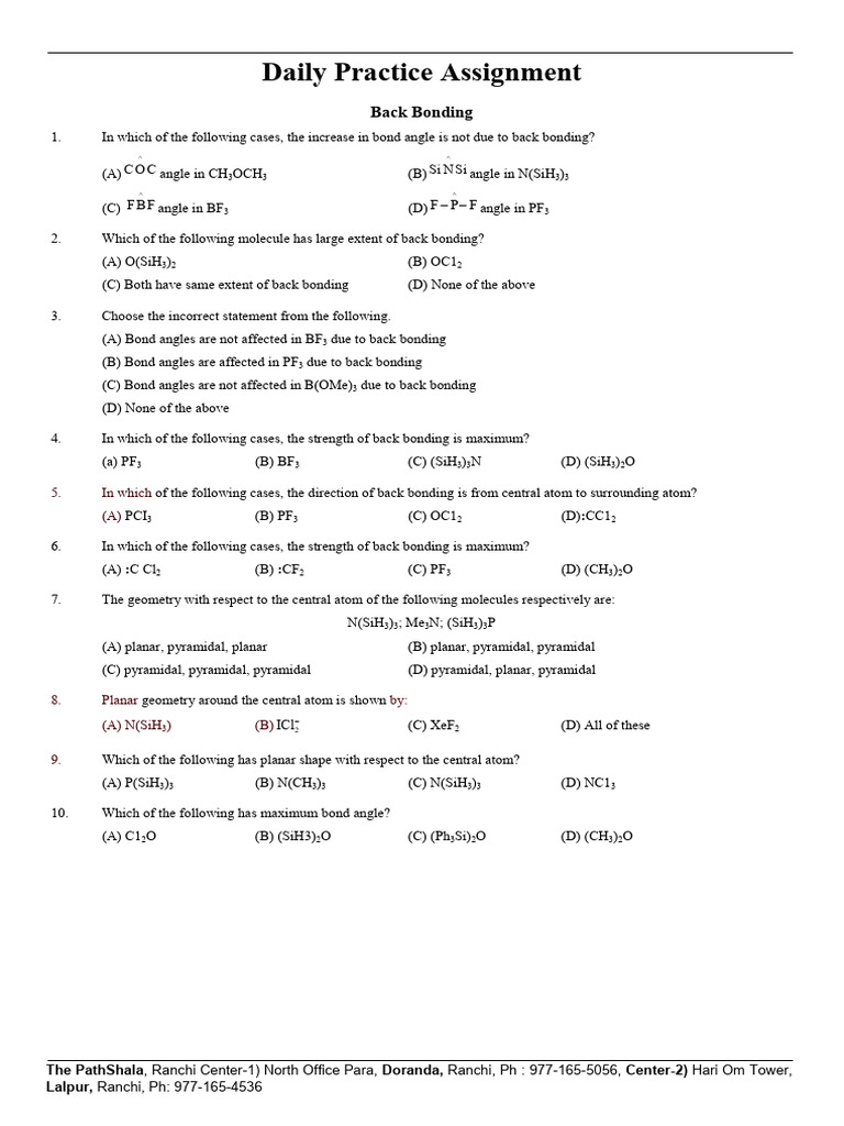 Back Bonding | PDF | Chemical Bond | Chemistry