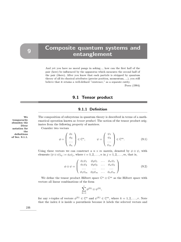 Tensor Product in Quantum Systems | PDF | Quantum Entanglement | Physics