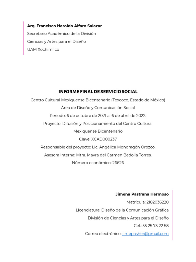 Ejemplo de informe final | PDF | Diseño | Facebook