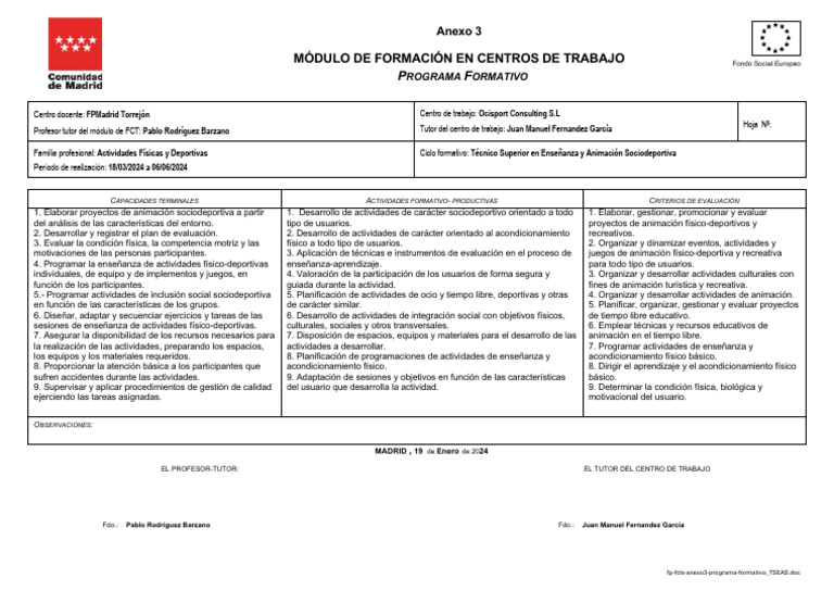 ANEXO 3 | PDF | Maestros | Evaluación