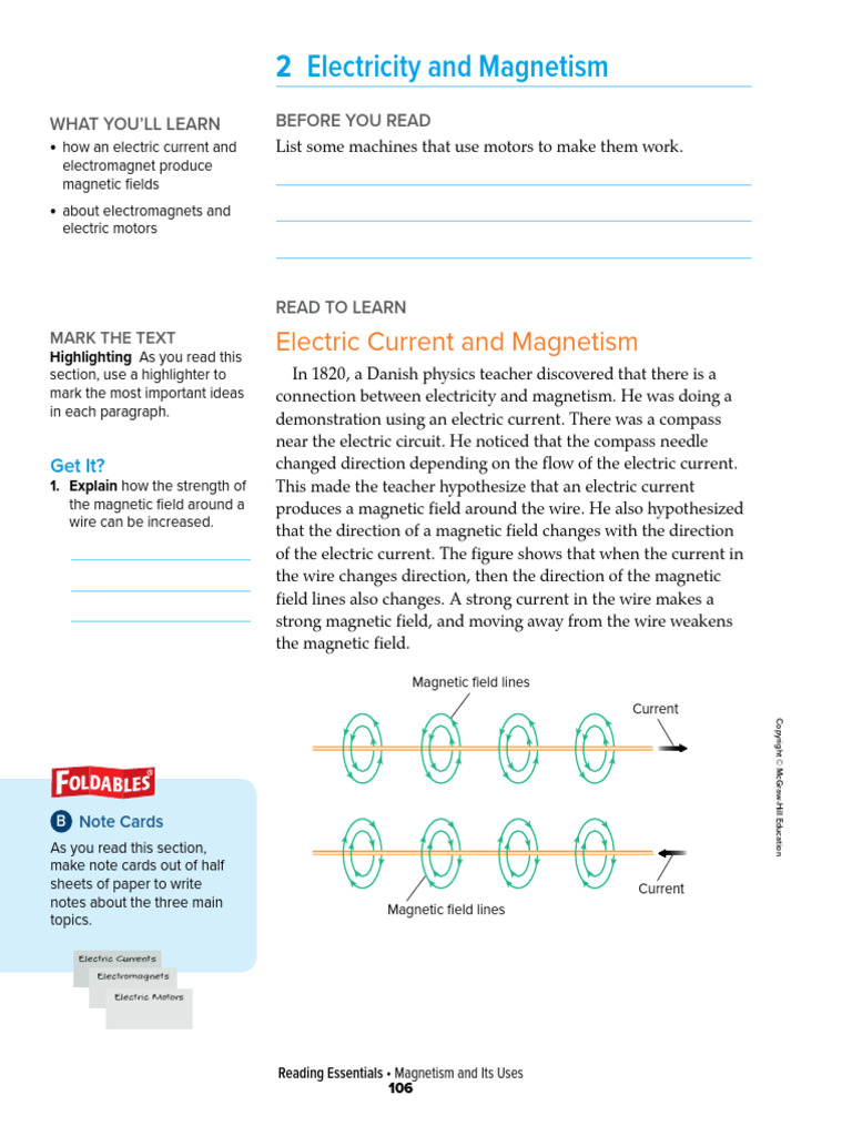Reading Essentials 02 Electricity and Magnetism | PDF | Electric Motor ...