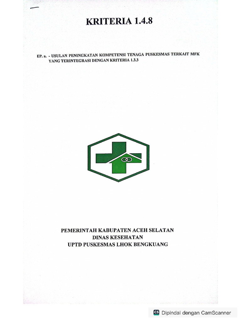 Kriteria 1.4.8 EP. A. Usulan Peningkatan Kompetensi Tenaga Puskesmas Terkait MFK Yang ...