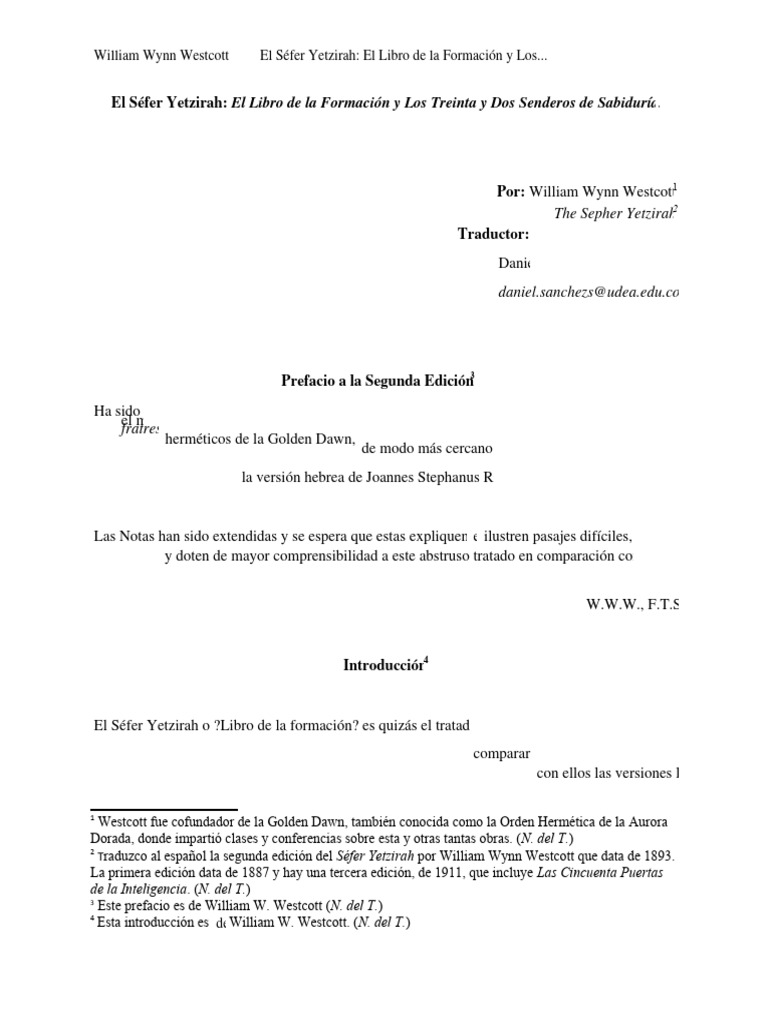 El Sefer Yetzirah El Libro de La Formaci | PDF | Kábala