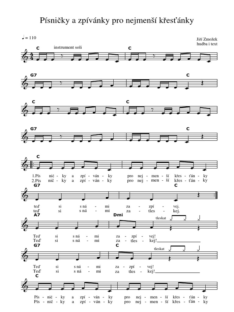 Pisnicky A Zpivanky Noty | PDF