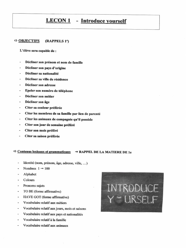 UNIT 1 - Introduce Yourself | PDF