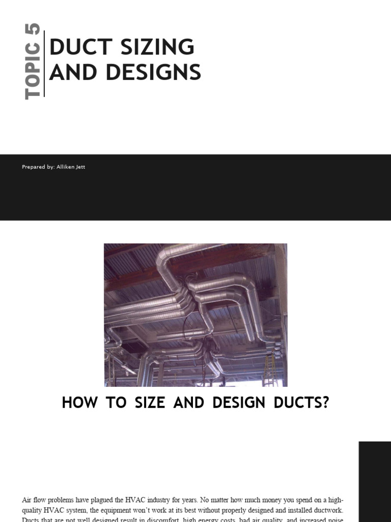 Topic 5 Duct Sizing | PDF | Duct (Flow) | Fluid Dynamics