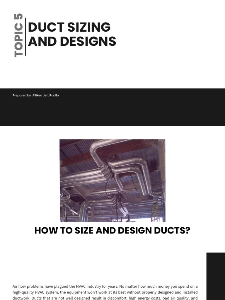Efficient Duct Sizing & Design Guide | PDF | Duct (Flow) | Fluid Dynamics