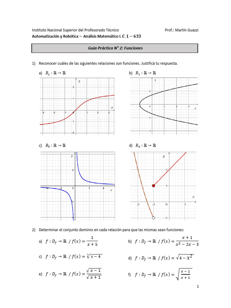 Guía Práctica #2, Funciones | PDF | Pendiente | Logaritmo