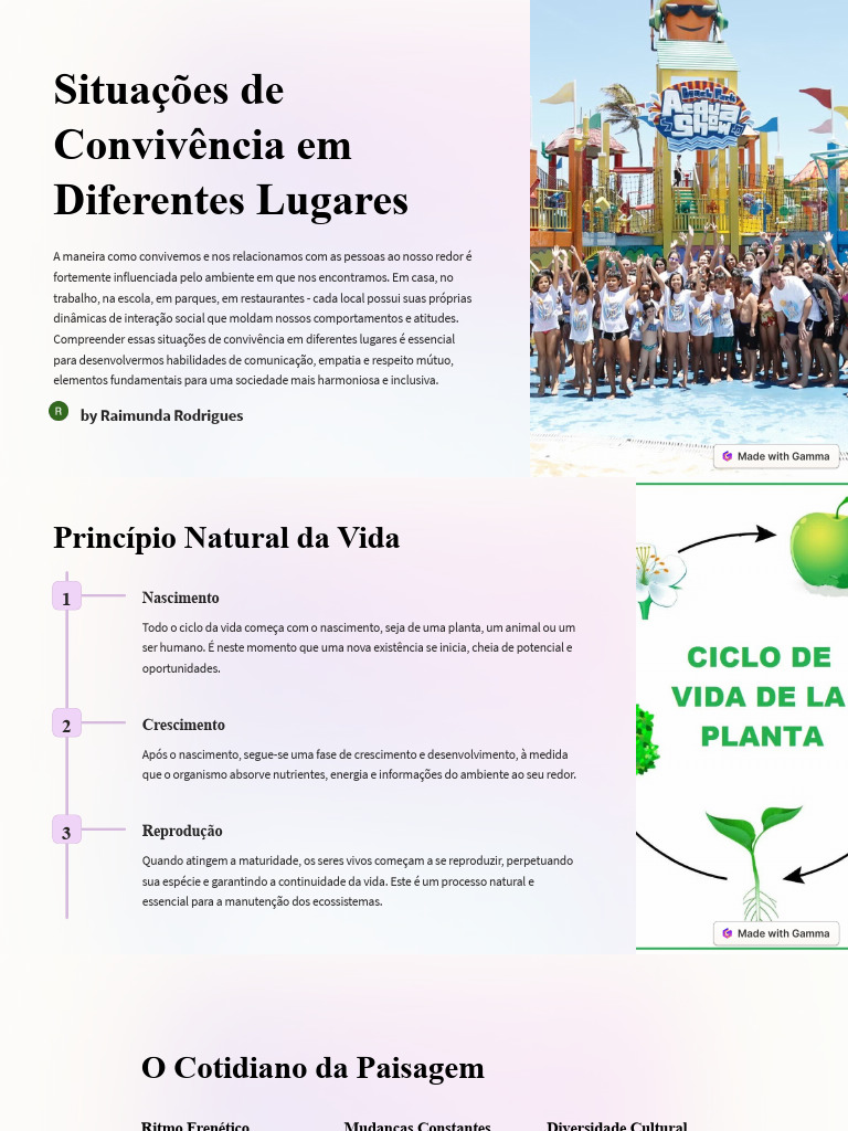 Convivência em Diferentes Espaços | PDF | Ambiente natural | Água
