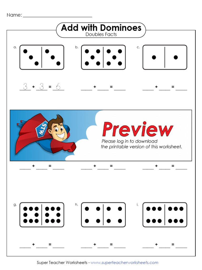 Doubles Facts and Domino Addition Worksheets | PDF | Teaching Methods ...