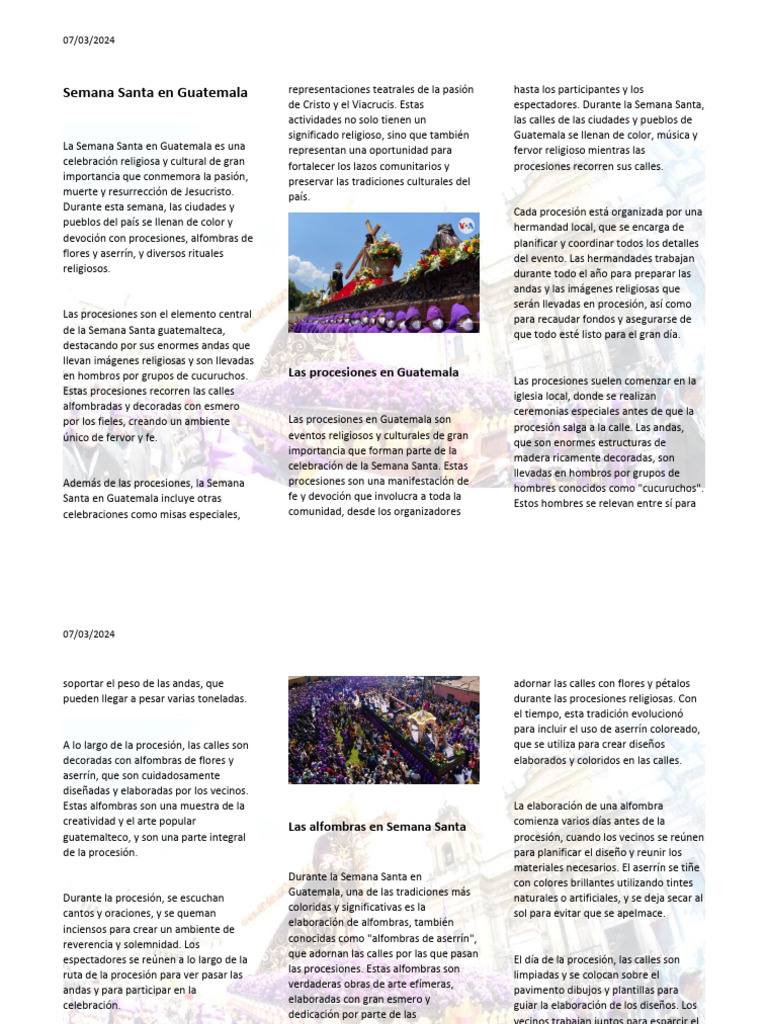 Tradiciones de Semana Santa en Guatemala | PDF | Alimentos | Cocina