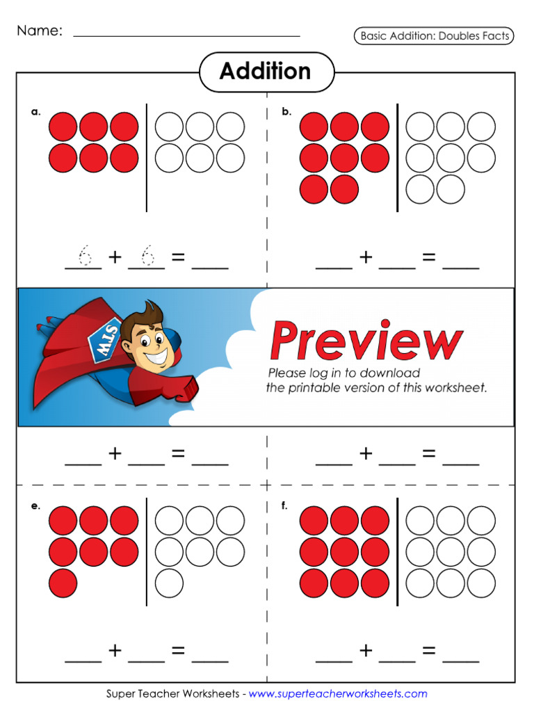 Addition Counters Doubles Facts | PDF
