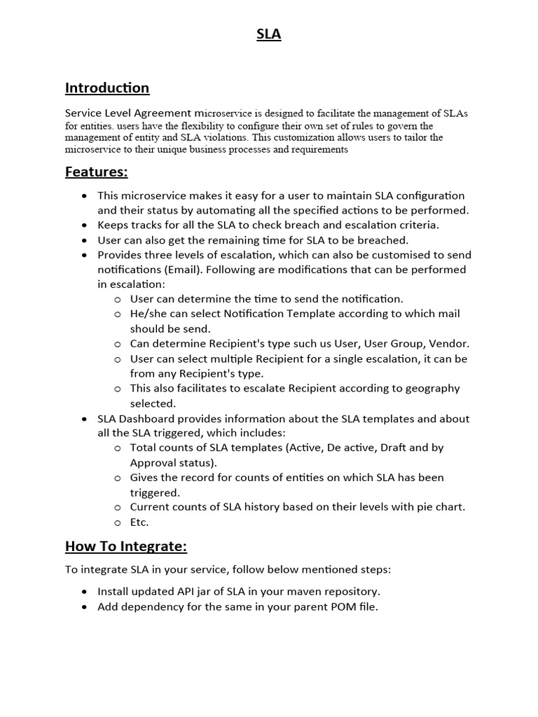 SLA document | PDF | Command Line Interface | Icon (Computing)