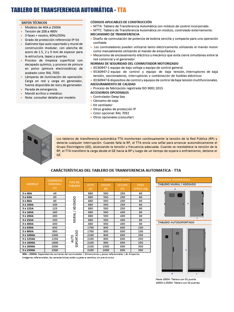 Ficha Tta Conmutador Abb-Siemens | Descargar gratis PDF | Generador eléctrico | Cambiar