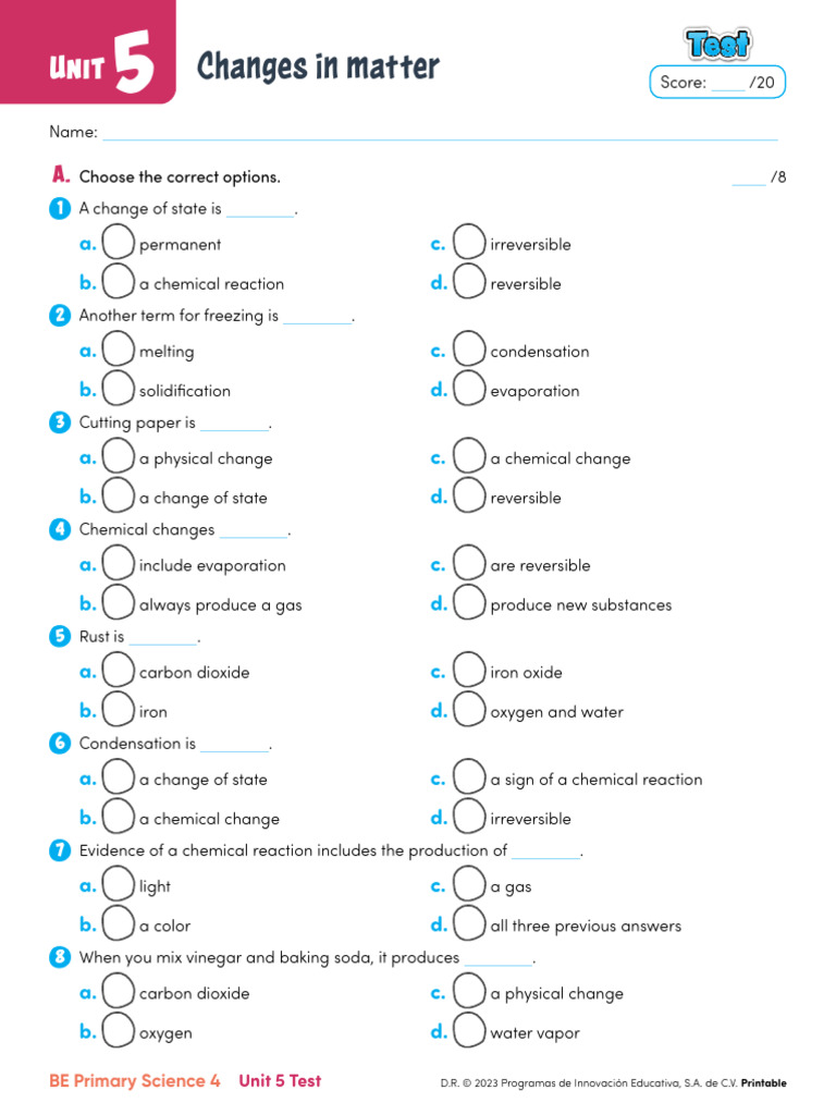 Unit 5 Science | PDF | Chemical Substances | Evaporation