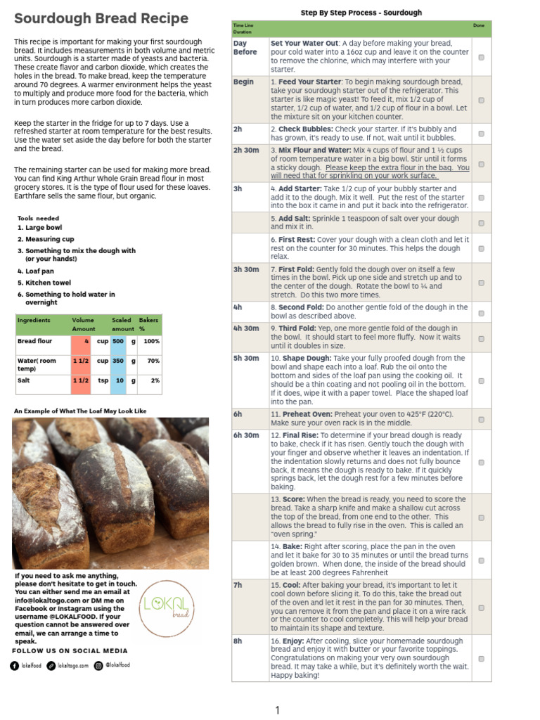 Sourdough Recipe No Padlet | PDF | Sourdough | Breads