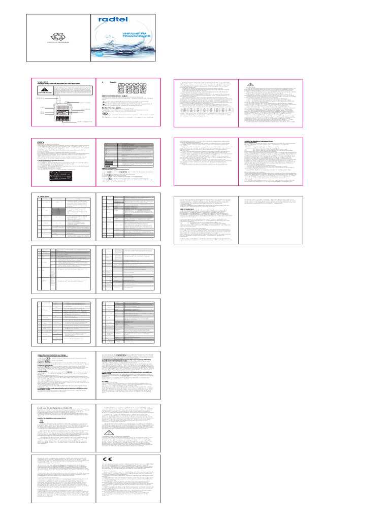 RT-630 Transceiver User Manual | PDF | Transmitter | Radio