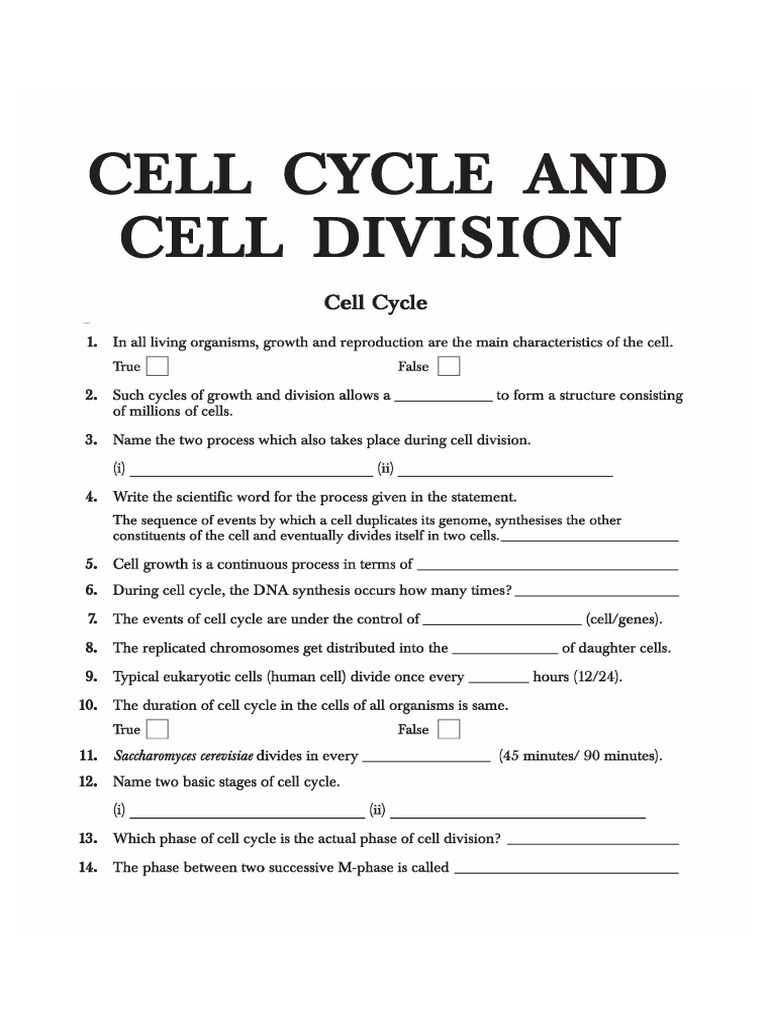 Cell Cycle and Cell Division - 1 | PDF