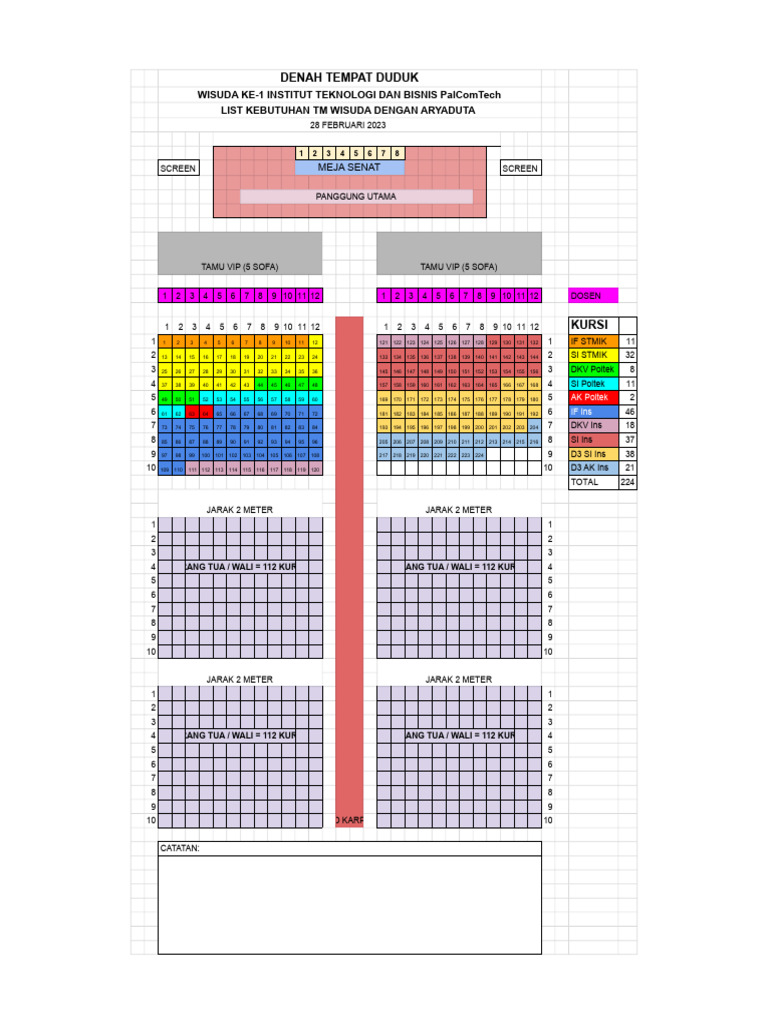 Denah Kursi Wisuda 2023 | PDF