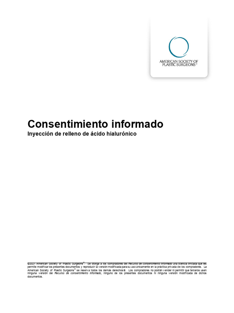 Hyaluronic Acid Filler Injection-Spanish-Final | PDF | Alergia ...