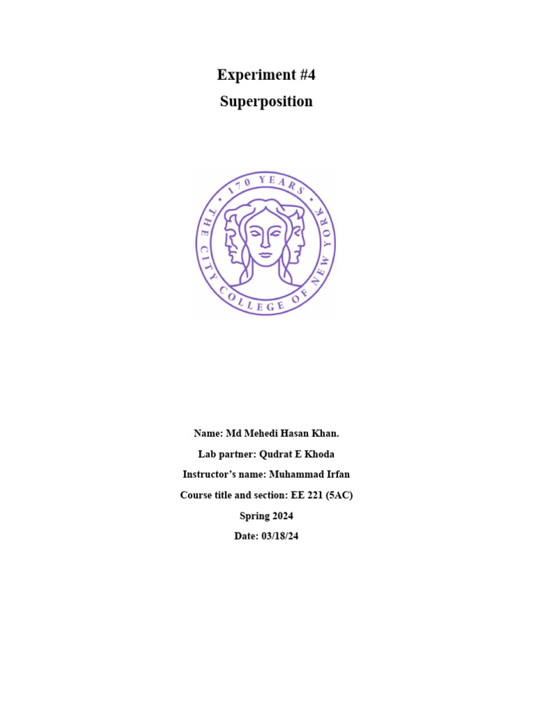 EE 221-Lab 4 | PDF | Electrical Network | Diode