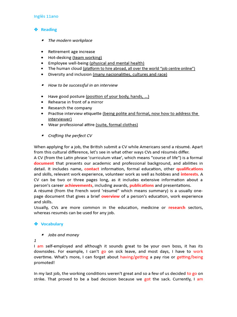 Resumos INGLES | PDF | Résumé