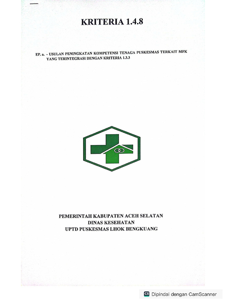 Kriteria 1.4.8 EP A. Usulan Peningkatan Kompetensi Tenaga Puskesmas Terkait MFK Yang ...