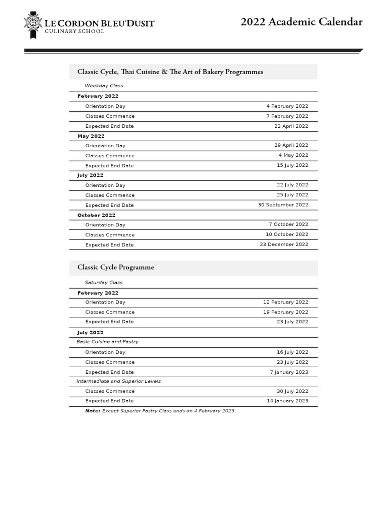 2022 Academic Calendar With Public Holidays | PDF