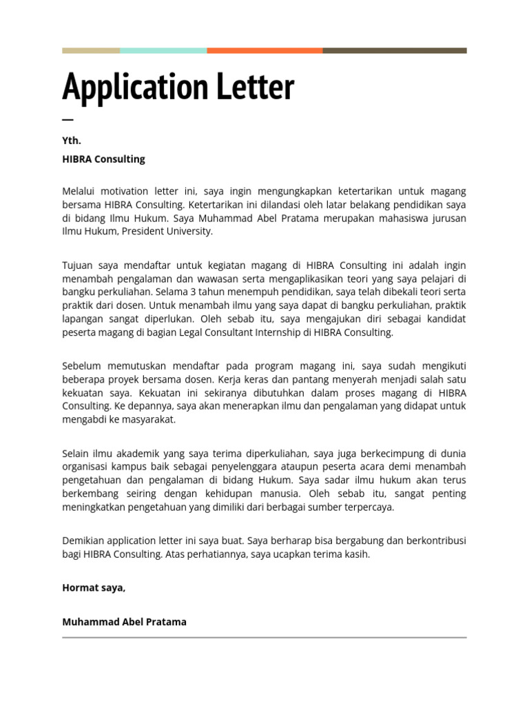 Application Letter | PDF