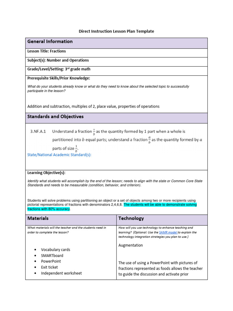 lp_direct_instruction_lesson_plan_template copy | PDF | Semantics ...
