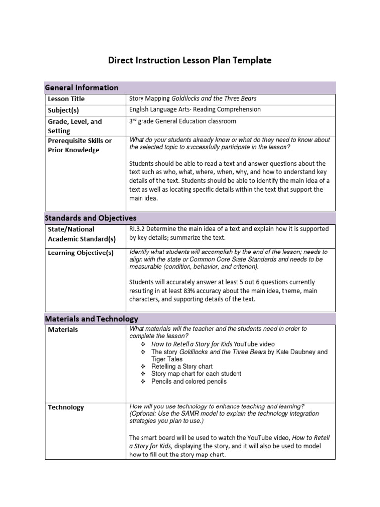 Elementary Reading Lesson Plan | PDF | Lesson Plan | Vocabulary