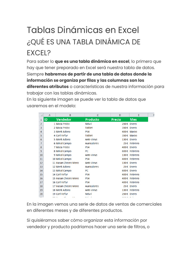 Manual Tablas Dinámicas en Excel | PDF | Microsoft Excel | Ventana (informática)