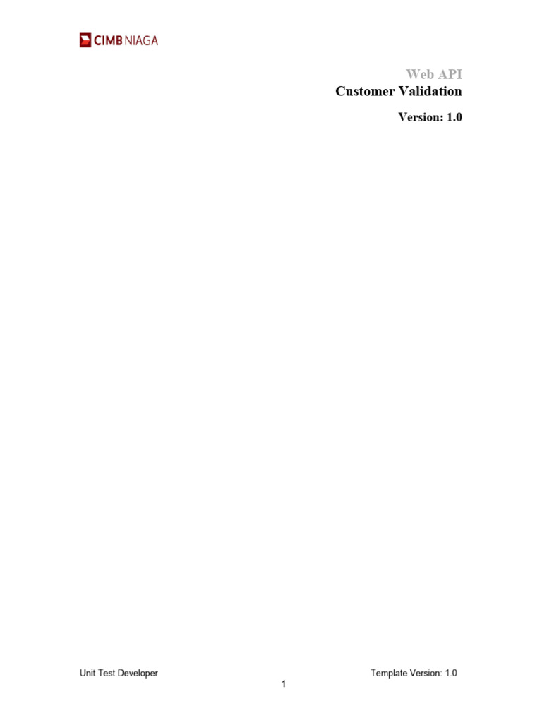 Unit Test - API Customer Validation | PDF | World Wide Web | Internet & Web Unit Test - API Customer Validation | PDF | World Wide Web | Internet & Web