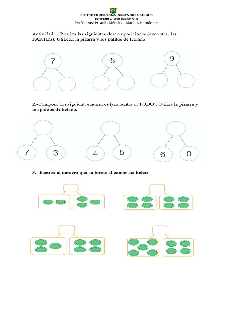 Actividad de componer y descomponer numeros hasta el 10 | PDF Actividad de componer y descomponer numeros hasta el 10 | PDF